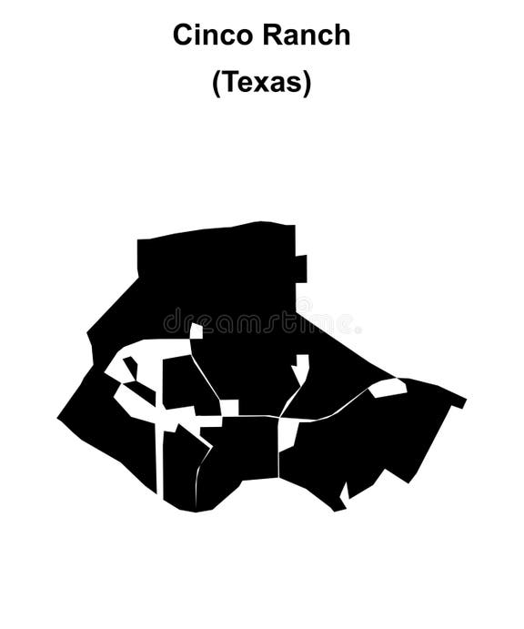 Cinco Ranch outline map stock vector. Illustration of city - 357643535