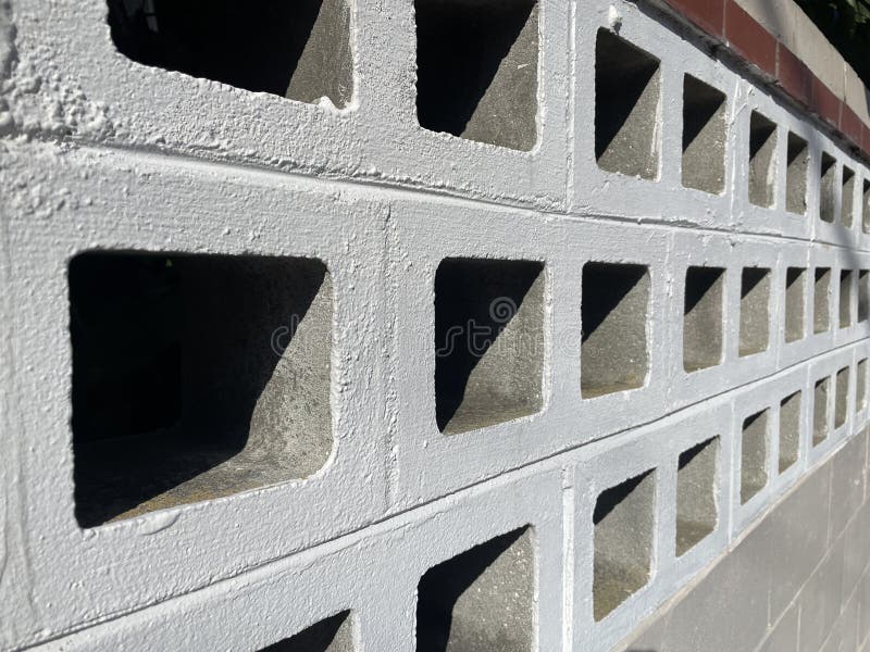 Cinder Block Concrete Wall Textured Background Side Stock Image - Image ...