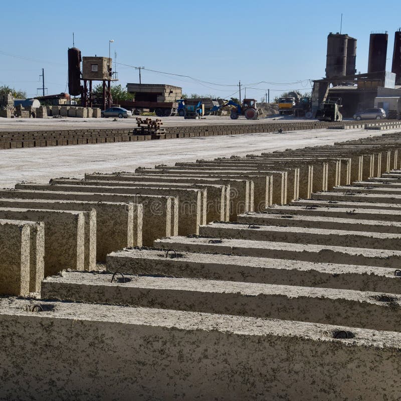 Cinder Blocks Lie on the Ground and Dried. on Cinder Block Production ...