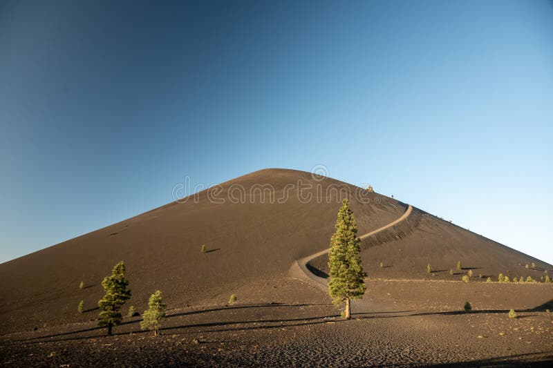 Cinder Cone Trail Leaves Permanent Marks in the Volcanic Rocks Stock ...