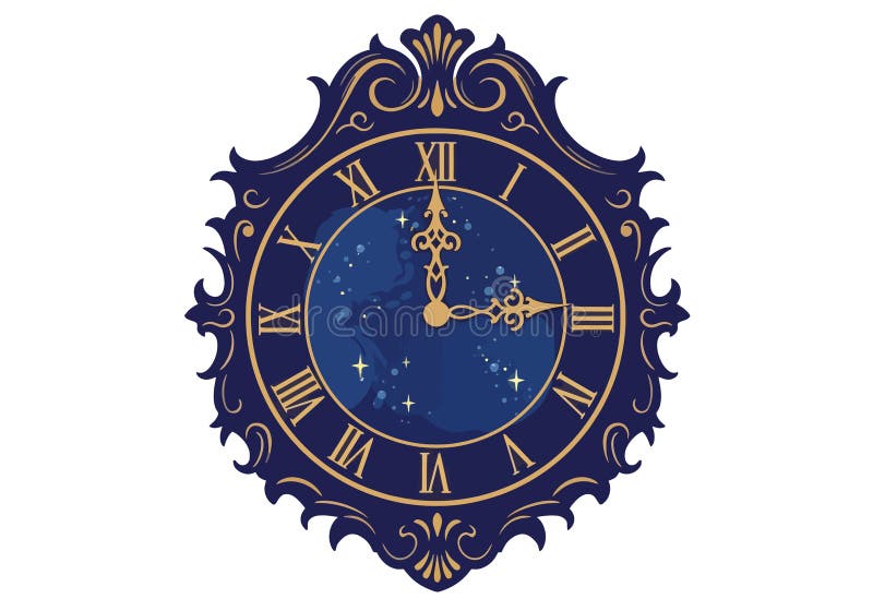 Cinderella clock clipart. stock photo. Illustration of classic - 360149392