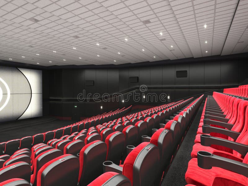 Cine Moderno De Renderizado En 3D Stock de ilustración - Ilustración de ...