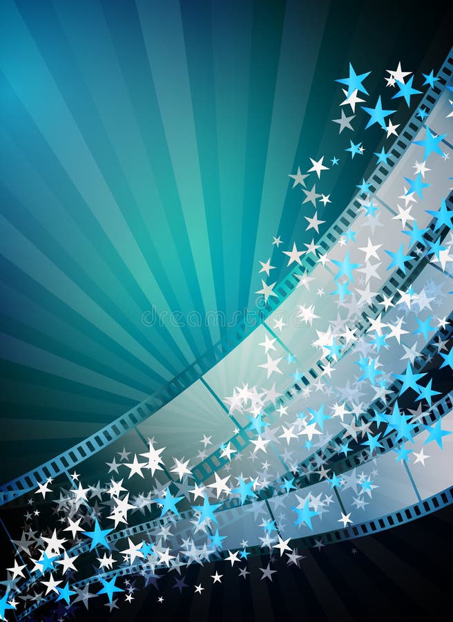 Cinema Background With Retro Filmstrip, Clapper And Star Stock Vector ...