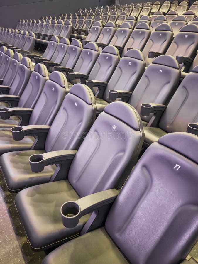 Cinema Auditorium with Rows of Chairs in Stock Image - Image of theatre ...