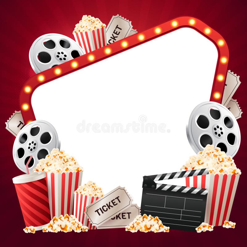 Cinema Background in Realistic Style Stock Illustration - Illustration ...