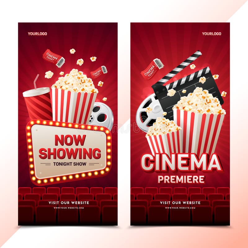 Cinema Banners in Realistic Style Stock Illustration - Illustration of ...
