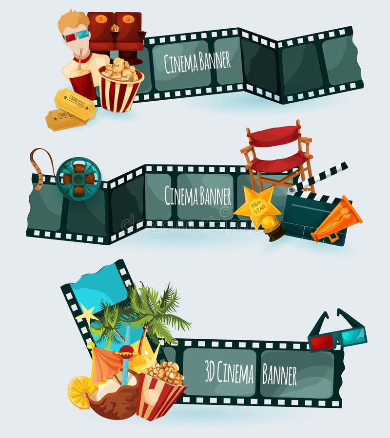 Cinema Banners stock vector. Illustration of artistic - 24179342