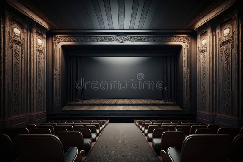 Cinema with Blank Screen. Mock Up, Ad Concept Stock Image - Image of ...