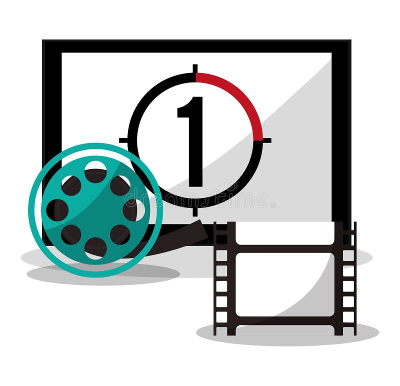 Cinema Board Countdown Film Reel Stock Vector - Illustration of icon ...