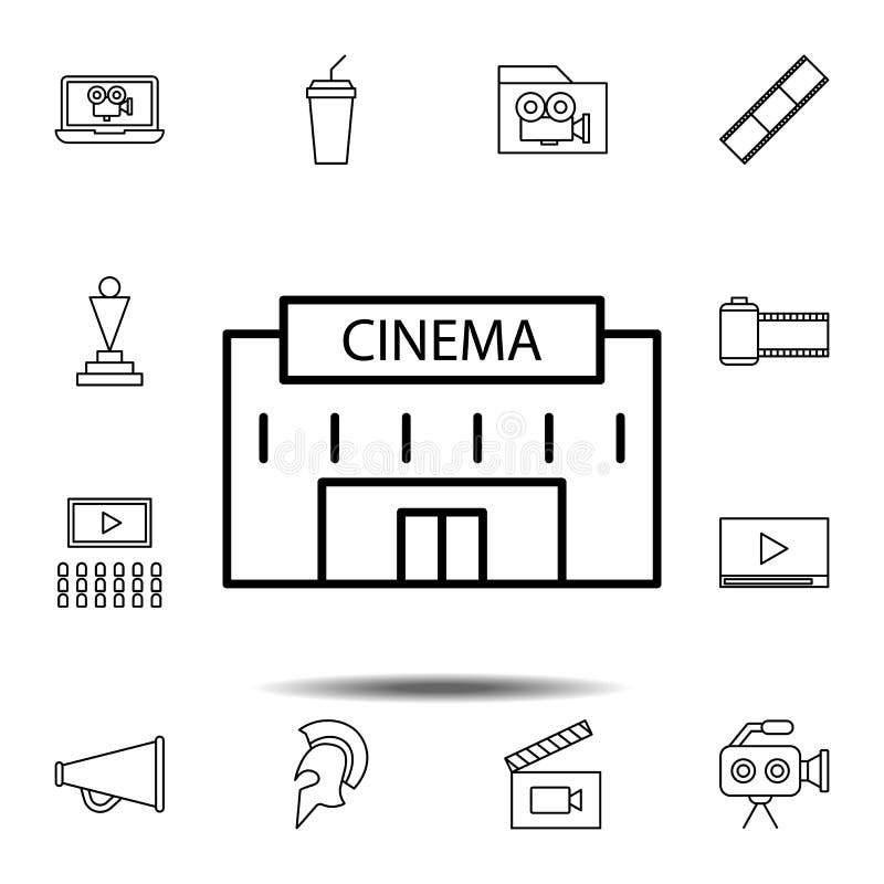 Cinema Build Icon. Simple Thin Line, Outline Vector of Movie, Cinema ...
