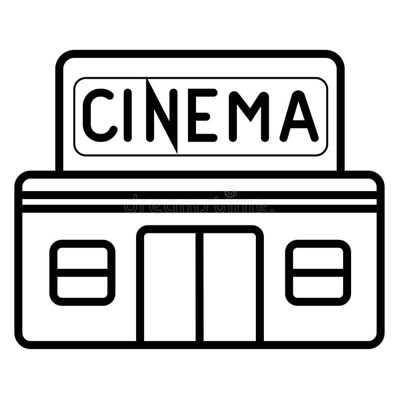 Cinema building icon stock illustration. Illustration of linear - 134906923