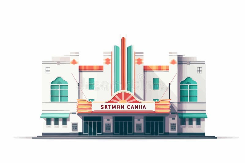 Cinema Building Vector Flat Minimalistic Isolated Vector Style ...