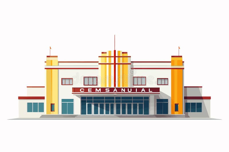 Cinema Building Vector Flat Minimalistic Isolated Vector Style ...