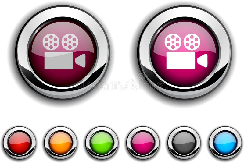 Cinema button. stock vector. Illustration of internet - 13252571