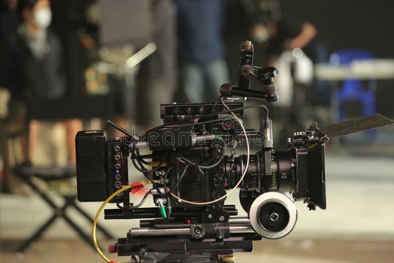 Cinema camera in studio stock photo. Image of digital - 121947726