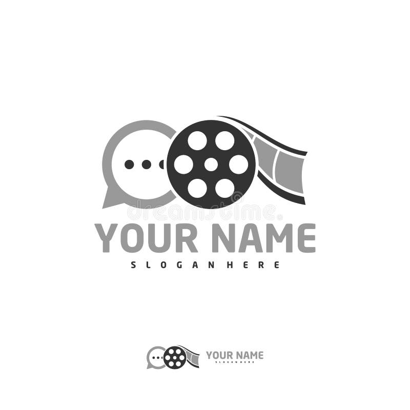 Cinema Chat Logo Vector Template, Creative Film Strip Cinema Logo ...