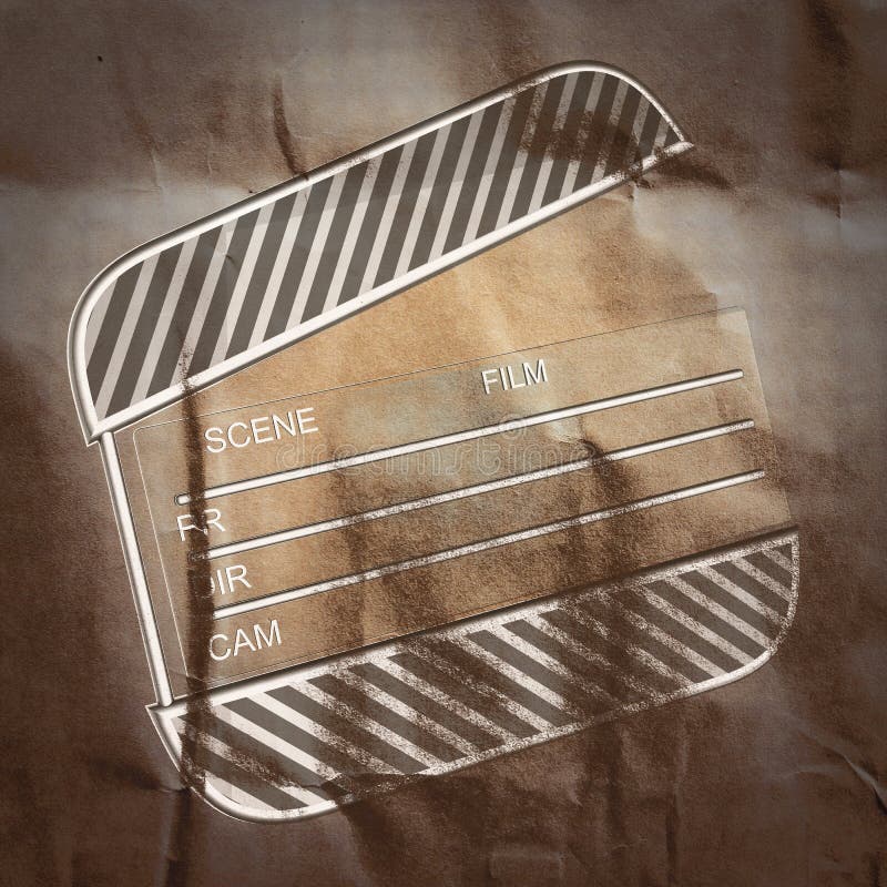 Cinema Clap Painted on Paper Stock Image - Image of black ...