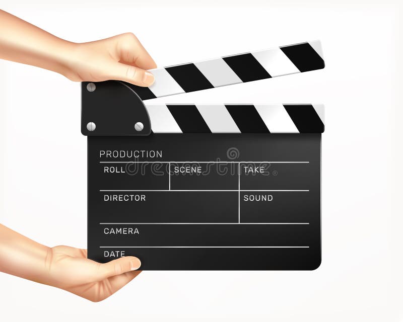 Cinema Clapper Realistic Composition Stock Vector - Illustration of ...