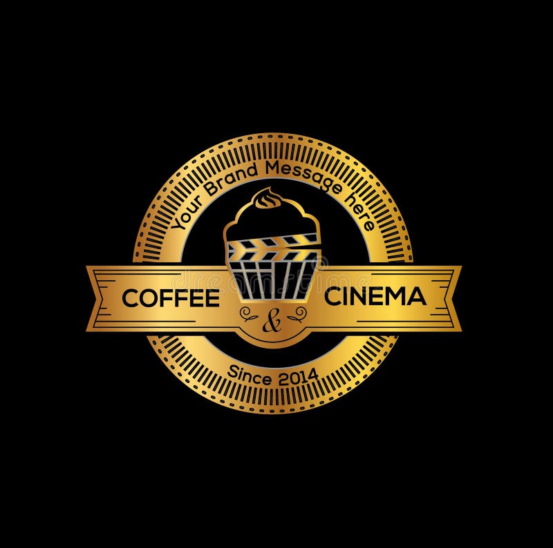 Cinema and Coffee Vector Logo Design Template Stock Vector ...