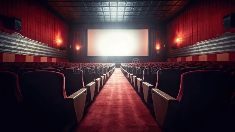 Cinema Concept, Empty Cinema Screen with Audience. Generative Ai Stock ...