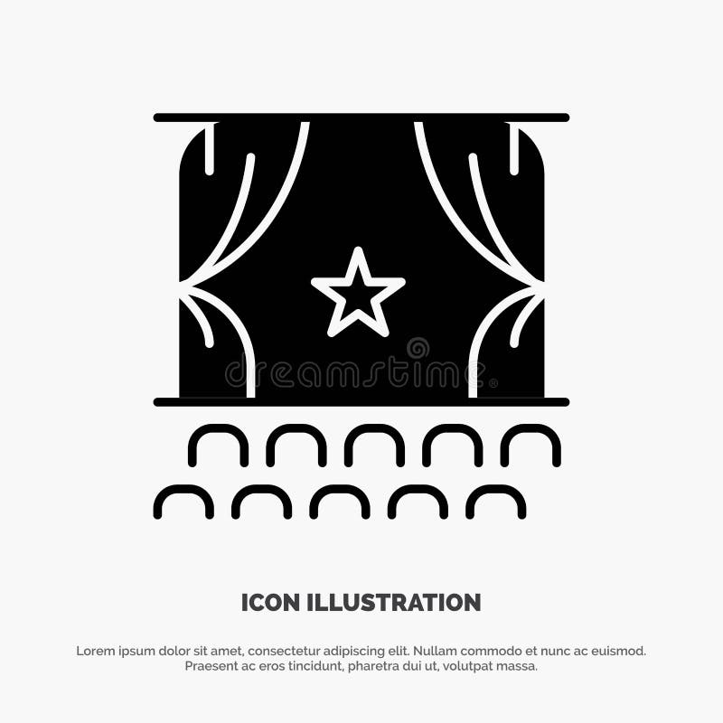 Cinema, Debut, Film, Performance, Premiere Solid Glyph Icon Vector ...