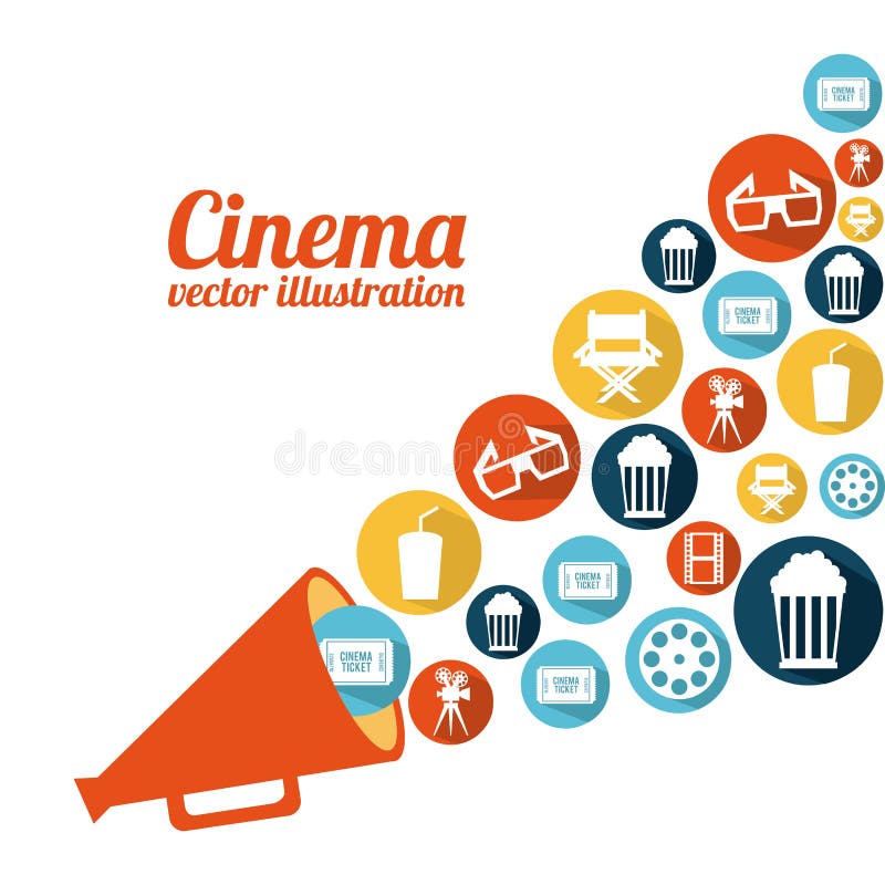 Cinema Design Concept Set stock vector. Illustration of auditorium ...