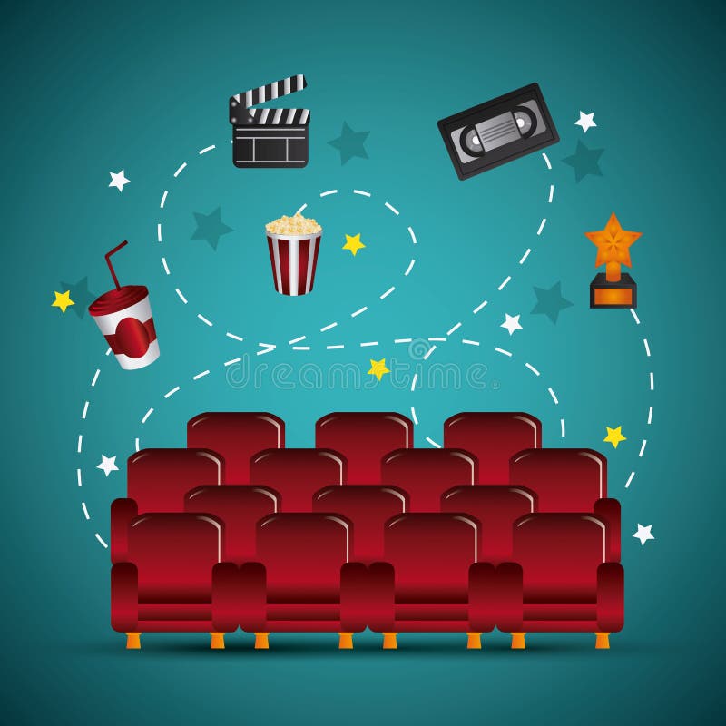 Cinema Design. Movie Concept. Flat Illustration Stock Vector ...