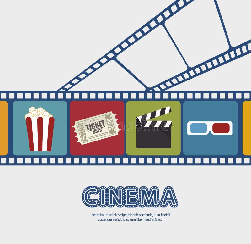 Cinema Entertainment Design Stock Illustration - Illustration of paper ...