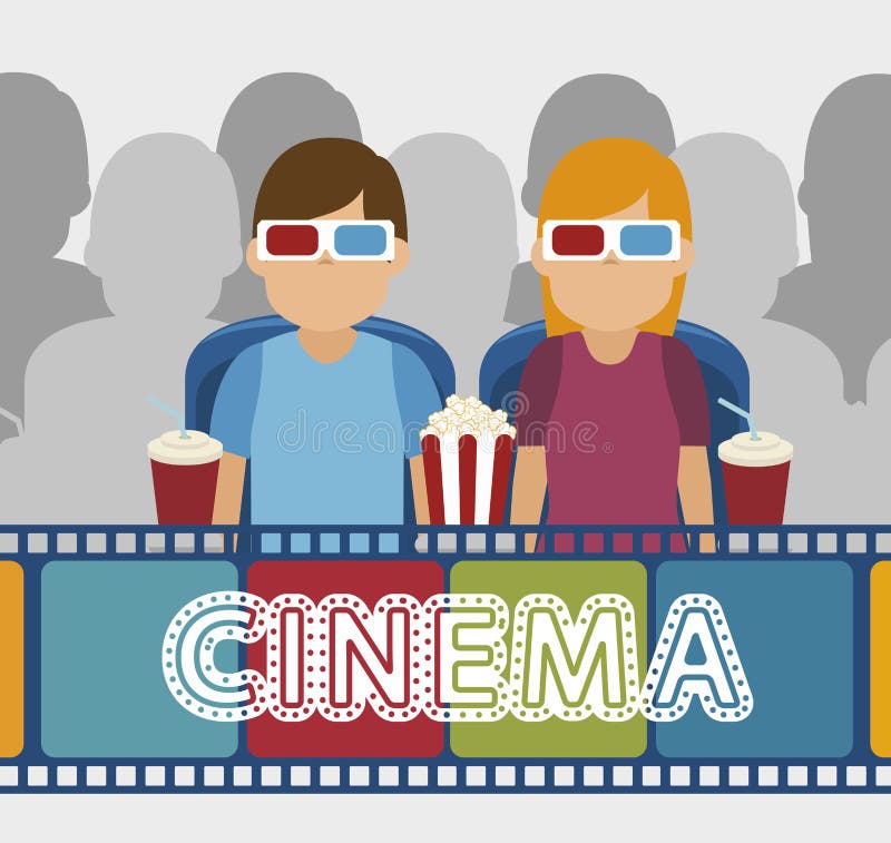 Cinema Entertainment Design Stock Illustration - Illustration of movie ...