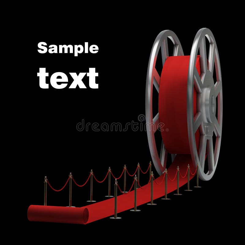 Cinema Film Roll and Red Carpet Stock Illustration - Illustration of ...