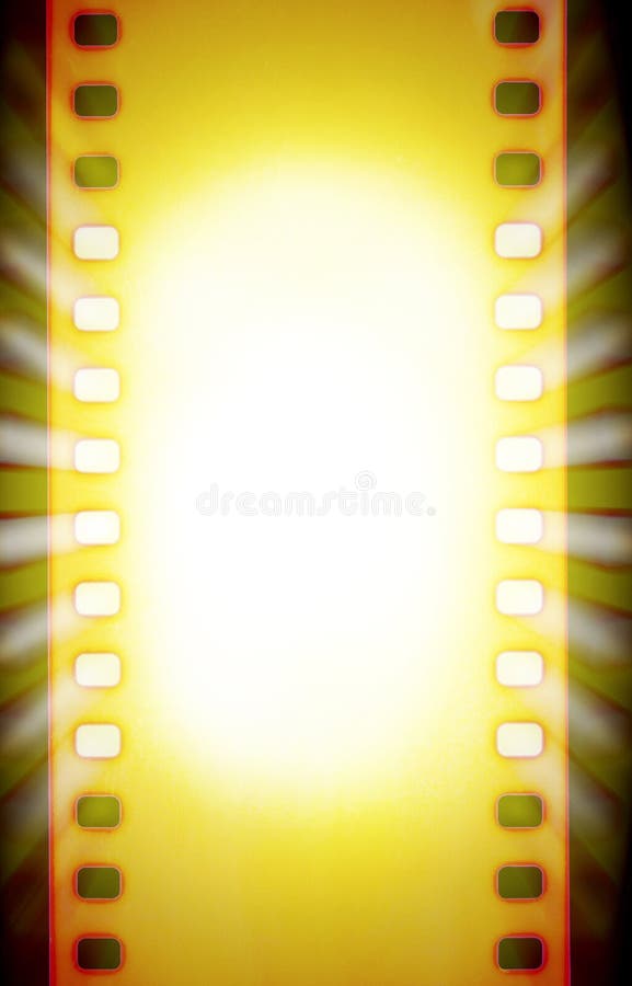 Cinema Film Strip with Movie Countdown and Light Rays. Movie Startup ...