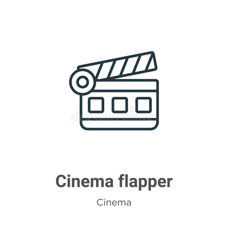 Cinema Flapper Vector Icon on White Background. Flat Vector Cinema ...