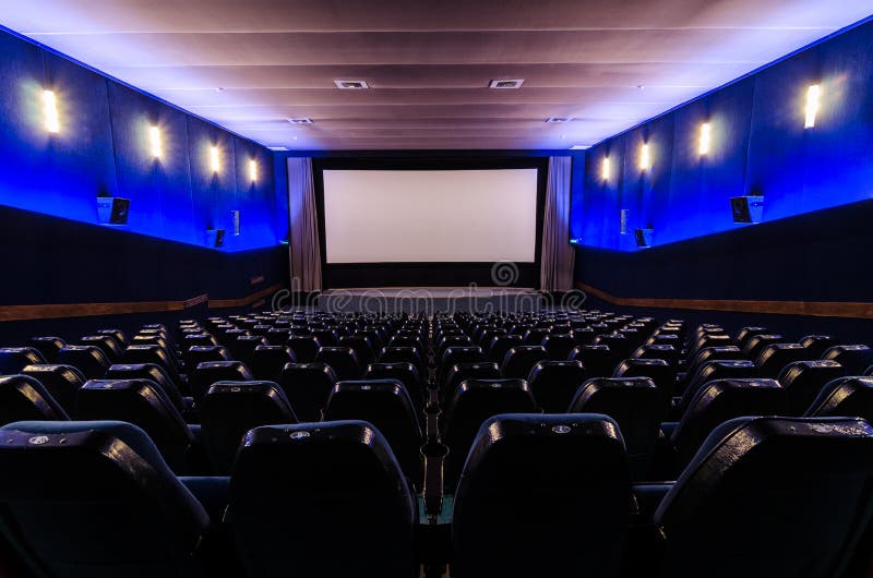 In cinema theater stock photo. Image of projector, curtain - 35182394