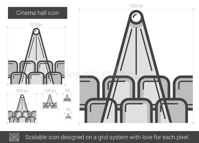 Cinema Hall Line Icon Stock Vector Illustration Of Chair 83910139
