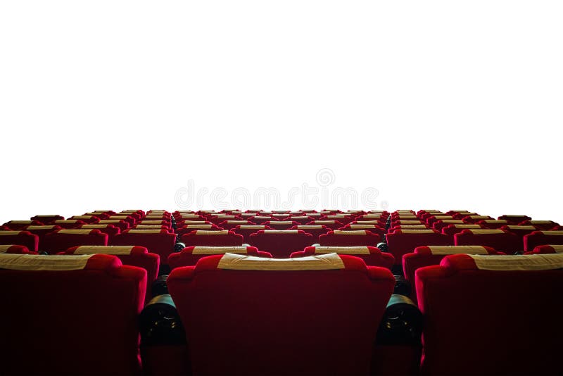 Cinema hall with red seat stock photo. Image of conference - 136874132