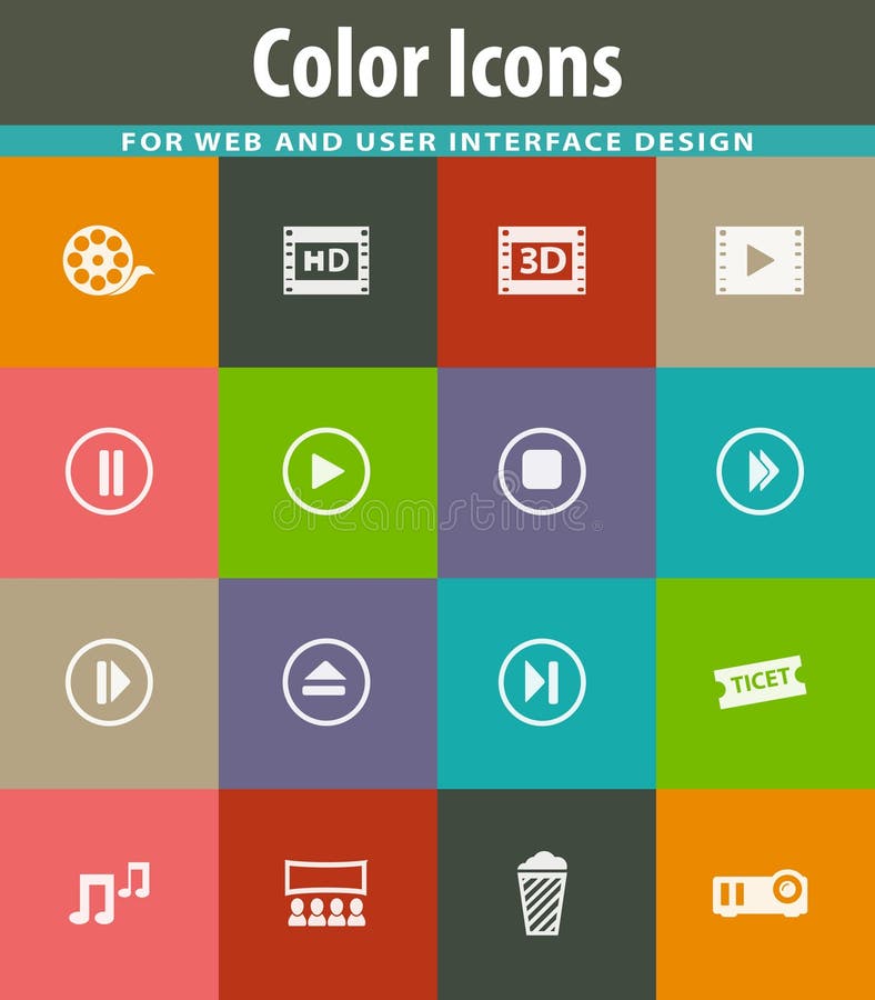 Cinema icon set stock vector. Illustration of clapperboard - 122987820