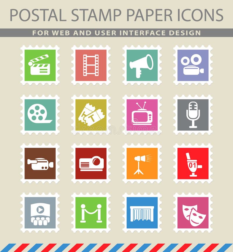 Cinema icon set stock illustration. Illustration of popcorn - 88723346