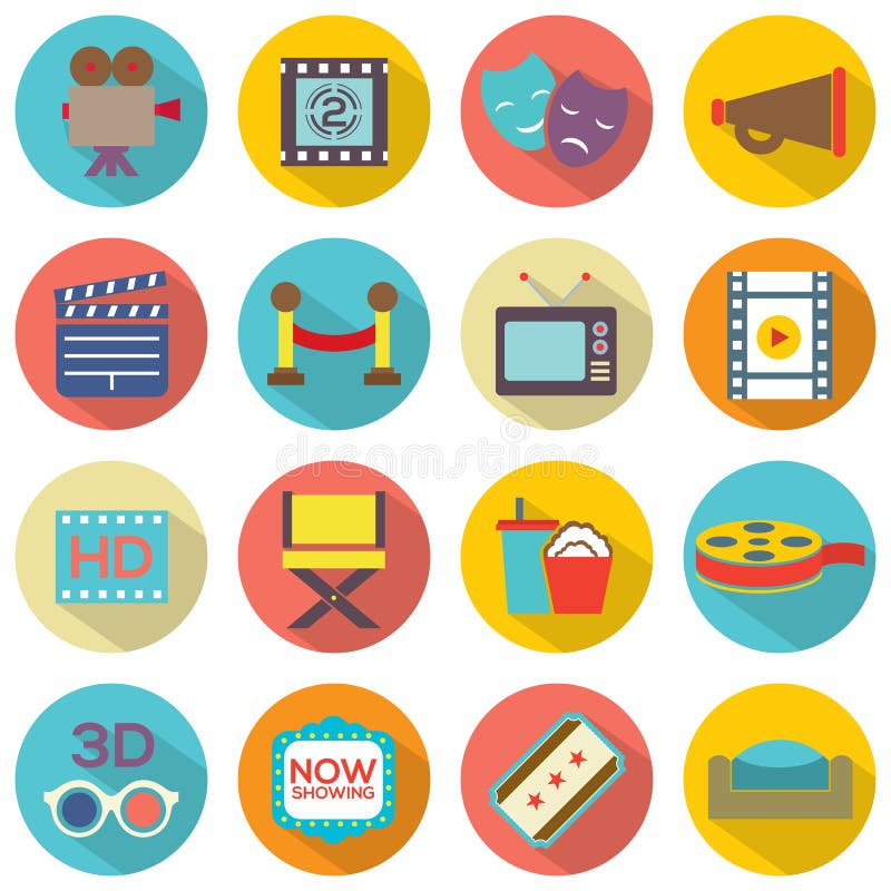 Cinema icons stock vector. Illustration of award, theater - 41788742