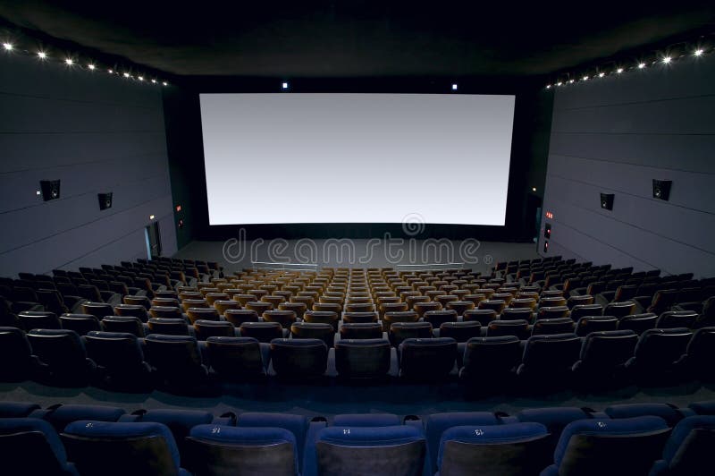 Cinema screen with seats stock photo. Image of chairs - 34299860
