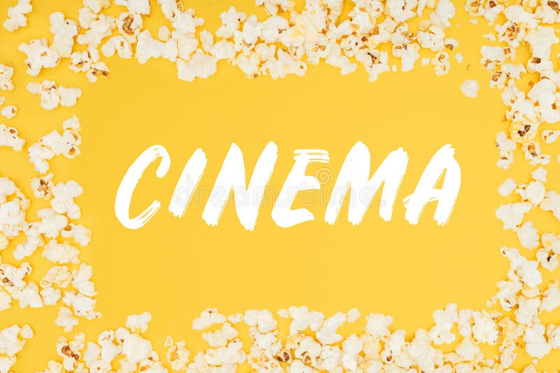 Cinema Lettering in Frame Made of Popcorn Isolated Stock Image - Image ...