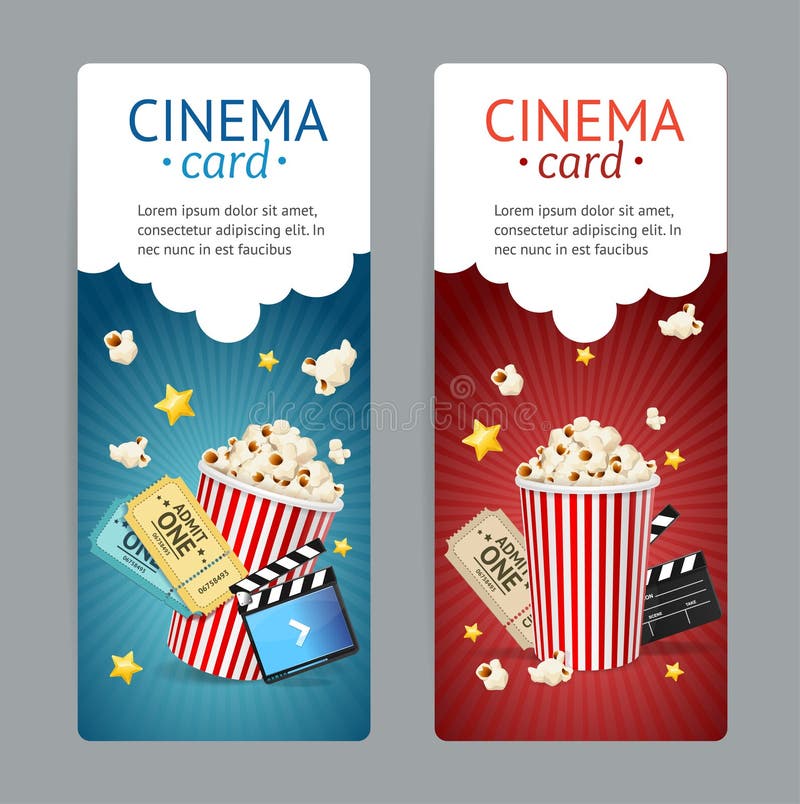 Cinema Movie Card Set. Vector Stock Vector - Illustration of concept ...
