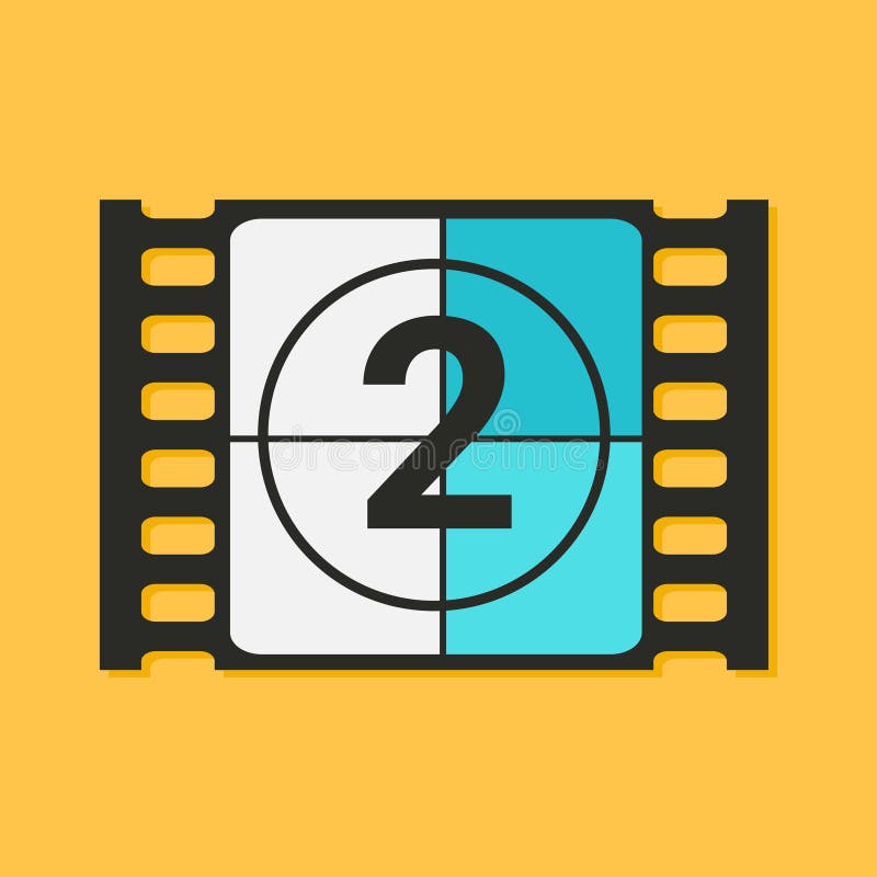 Cinema Movie Screen Countdown Icon. Retro Cinema Movie Timer Counter ...
