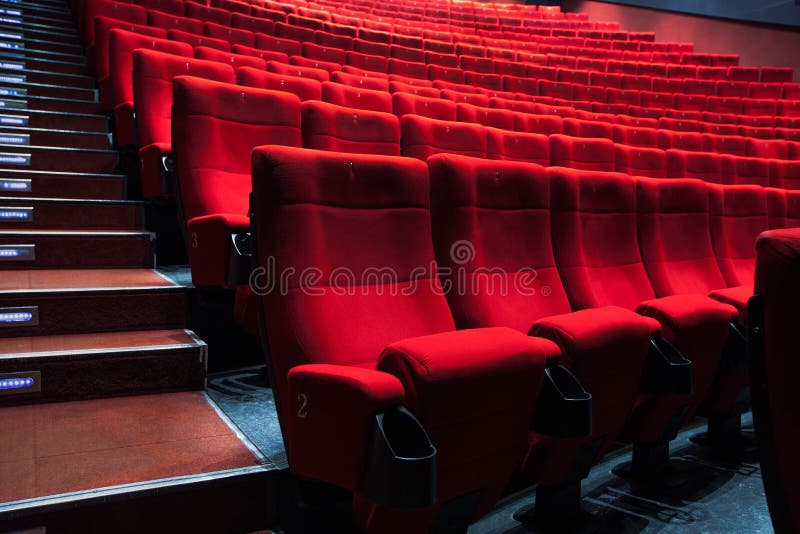 Cinema with No Seats Occupied Stock Image - Image of performance, seat ...