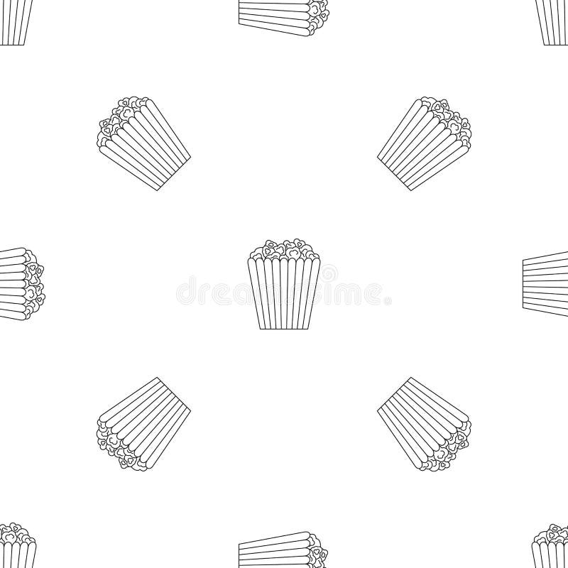 Cinema Popcorn Box Pattern Seamless Vector Stock Vector - Illustration ...