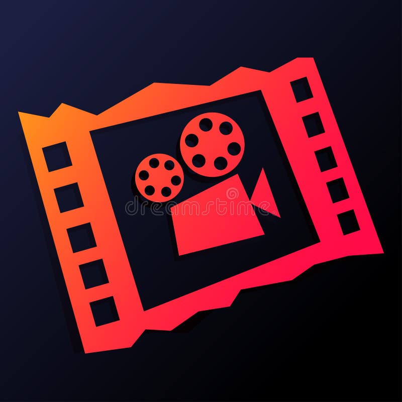 Cinema red icon stock illustration. Illustration of symbol - 89263613