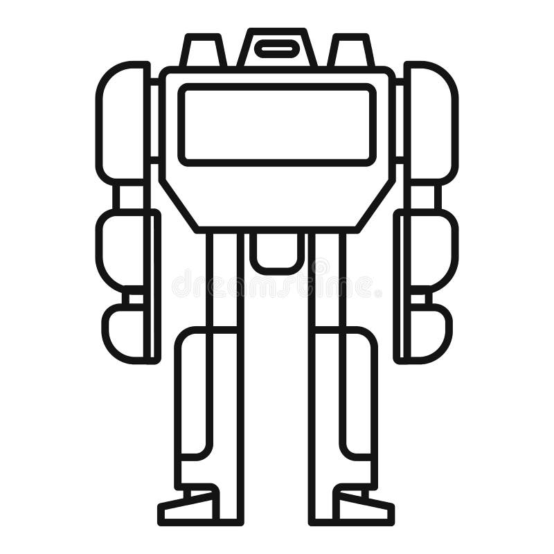 Toy Robot Transformer Icon, Outline Style Stock Vector - Illustration ...