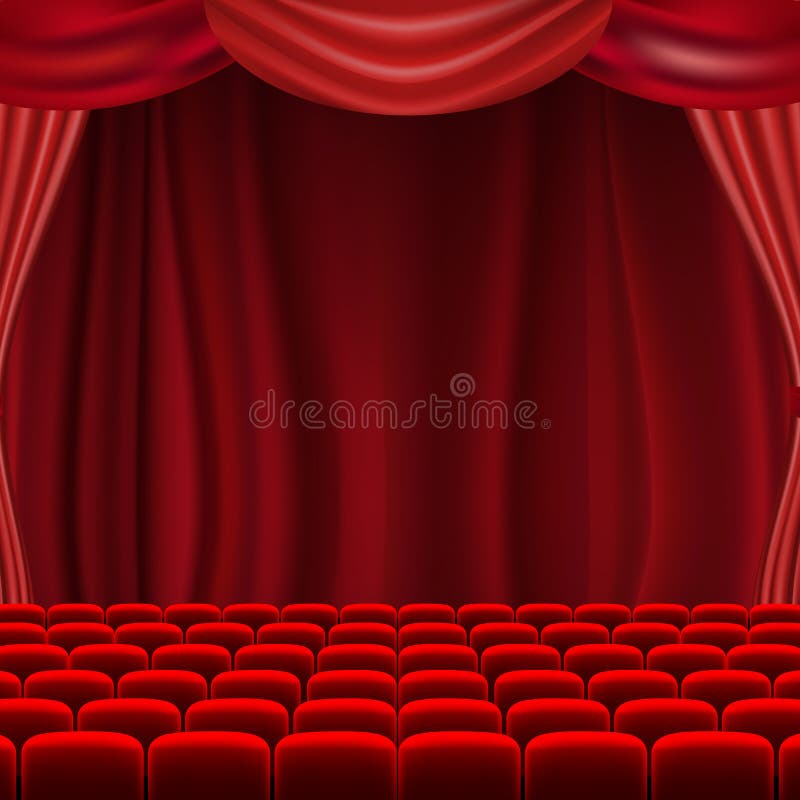 Cinema Screen with Red Curtains Isolated Transparent Background Stock ...