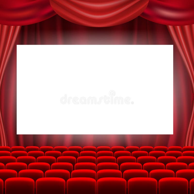 Cinema Screen with Red Curtains Isolated Transparent Background Stock ...