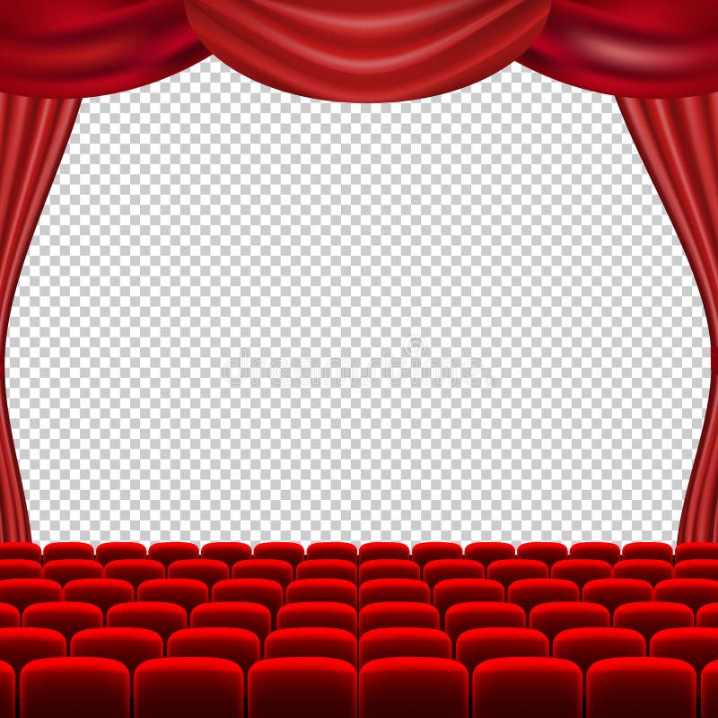 Cinema Screen with Red Curtains Isolated Transparent Background Stock ...