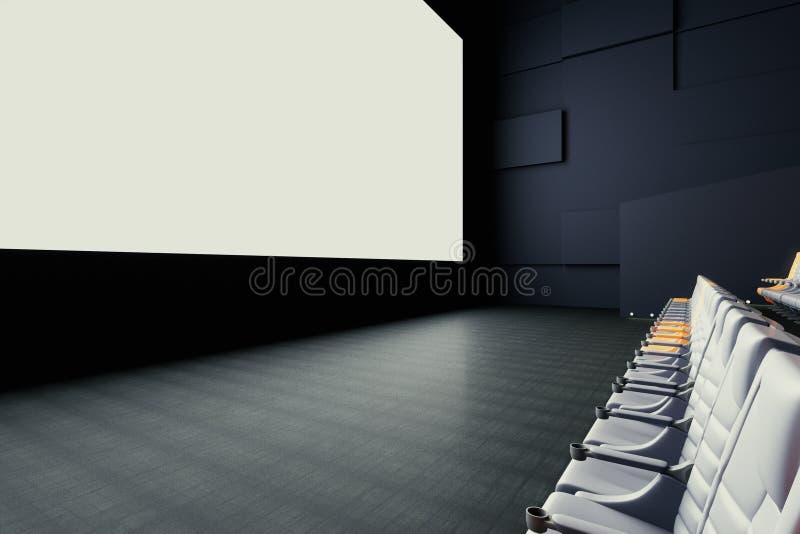 Cinema Screen and Seats Side Stock Illustration - Illustration of copy ...